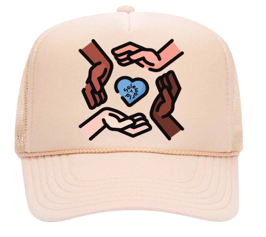 CREAM SW FOR THE COMMUNITY TRUCKER HAT – Sole World